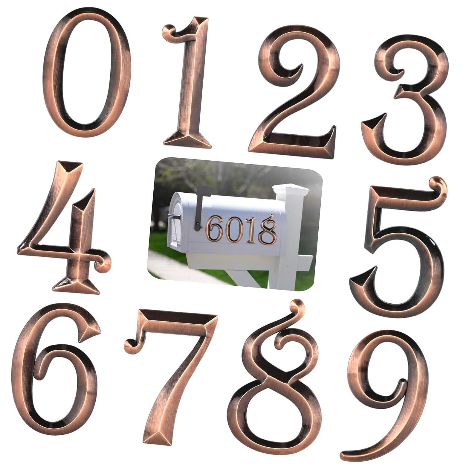 Hotbar 10Pcs Mailbox Numbers for 0-9, 2.75 Inch 3D Street Address House ...
