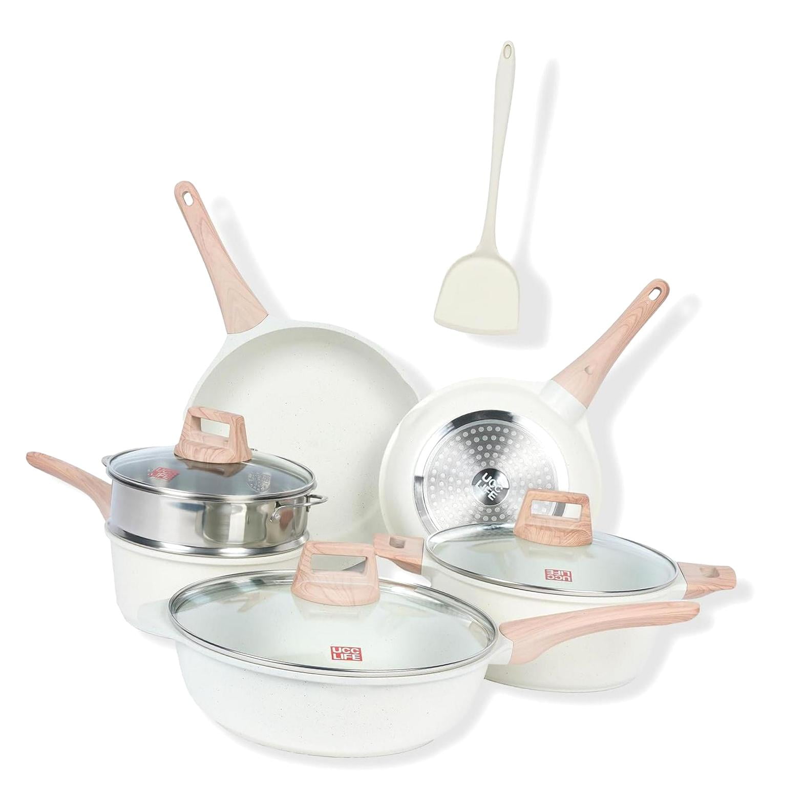 Hotbar 10pcs Pots and Pans Set Nonstick, Frying Pans Induction Kitchen ...