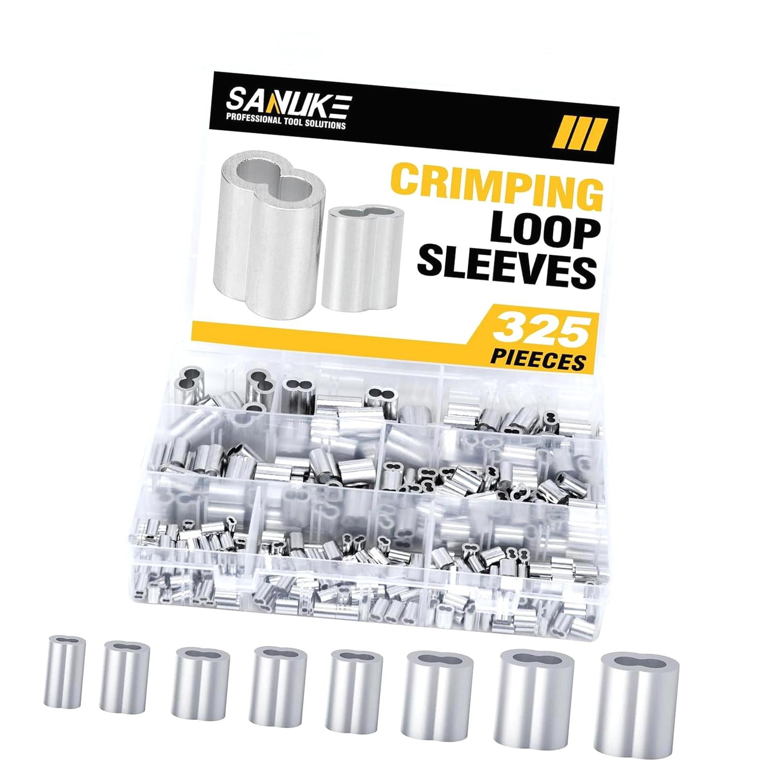 Hotbar 150pcs Aluminum Crimping Loop Sleeve for 1/8" Diameter Wire Rope ...