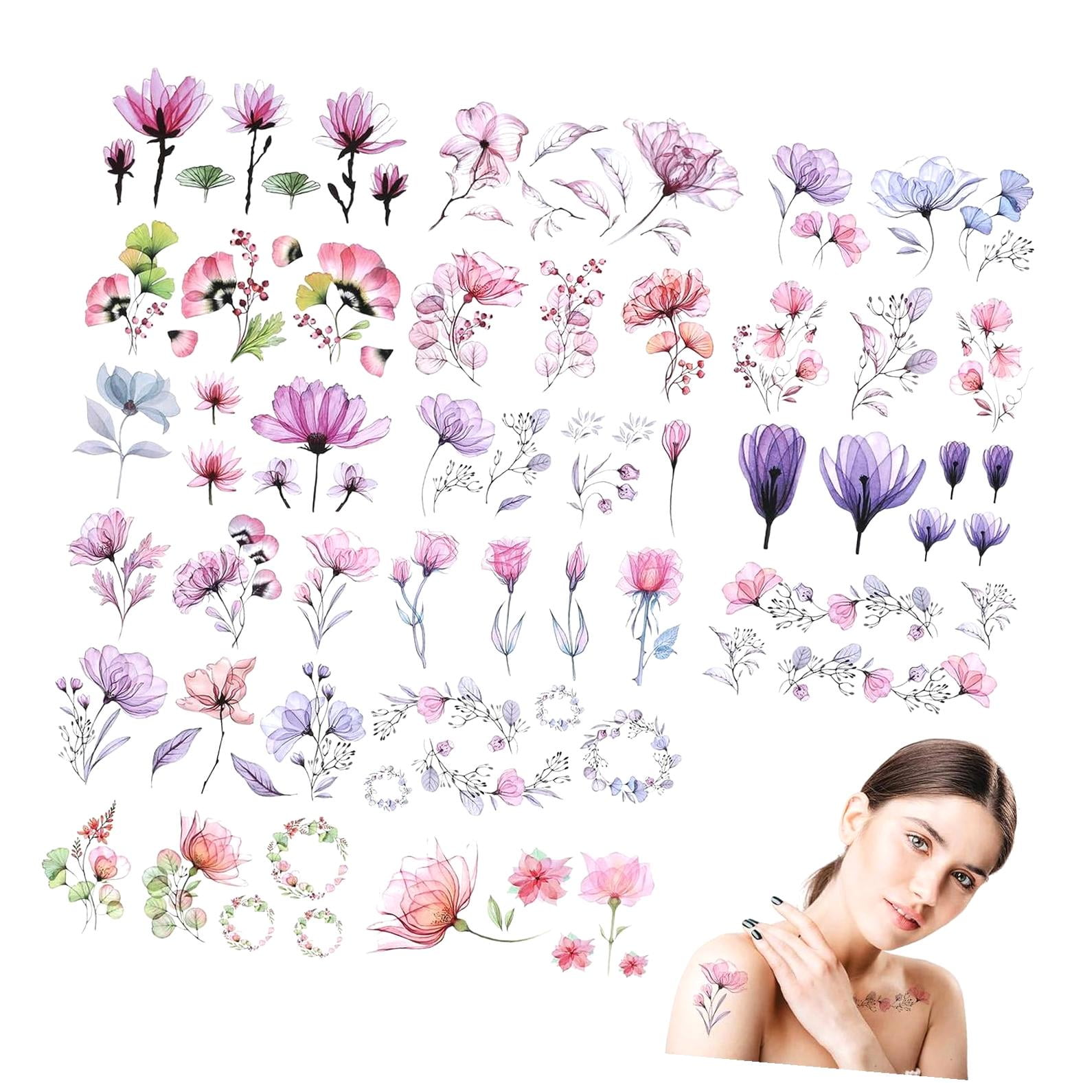 Hotbar 16-Piece Watercolor Collection, Sophisticated Arm Art Fake ...