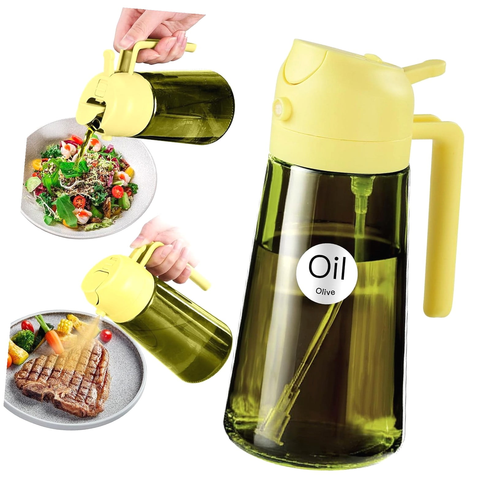 Hotbar 16oz/470ml Light-Dark Oil Sprayer for Cooking, 2 in 1 Olive Oil ...