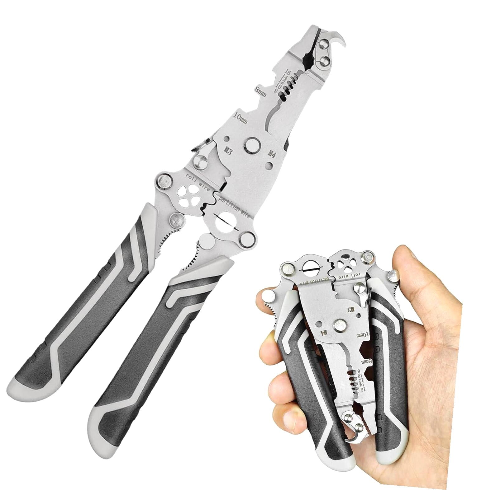 Hotbar 18 In 1 Collapsible Wire Stripper and Crimper, A Professional Multi-Tool for Electrical ...
