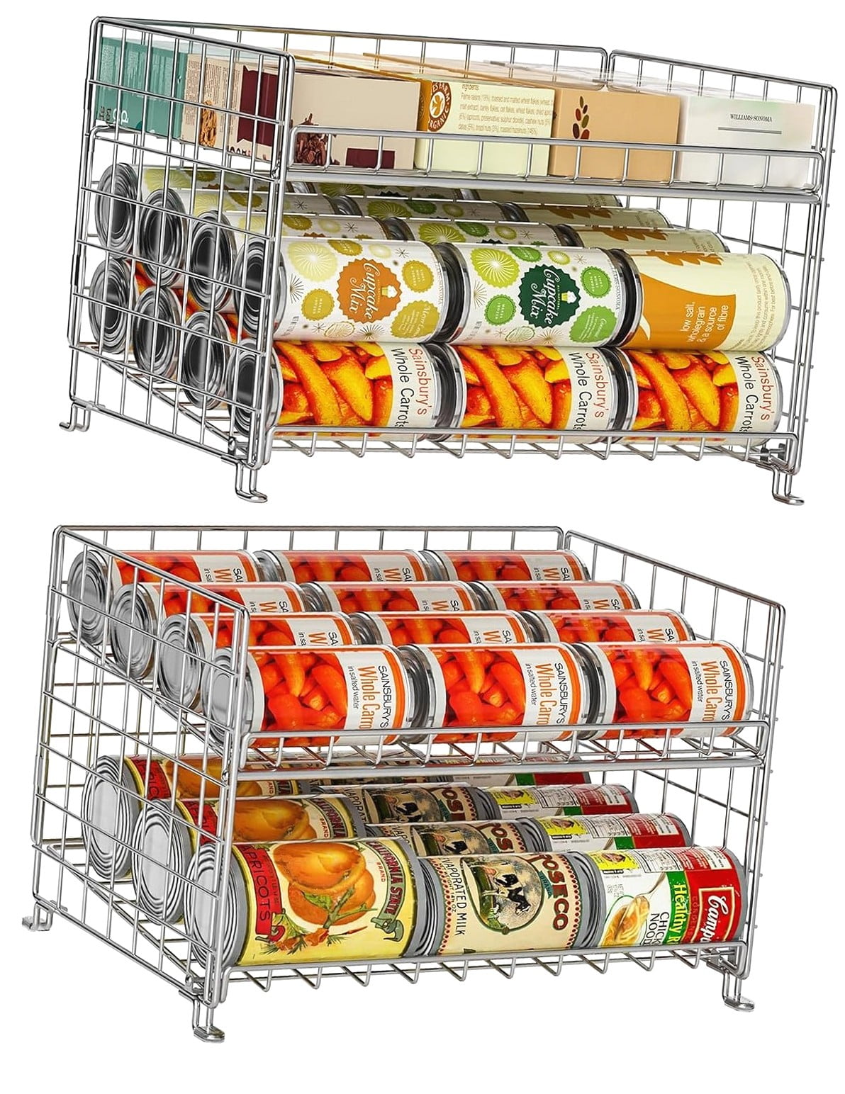 Hotbar 2-Pack Stackable Can Rack Organizer, Can Storage for Kitchen ...