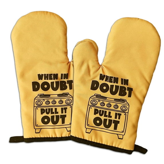 Hotbar 2 Pcs Funny Baking When in Doubt Pull It Out Kitchen Mitts Adult Bake Lover Kitchen for ...
