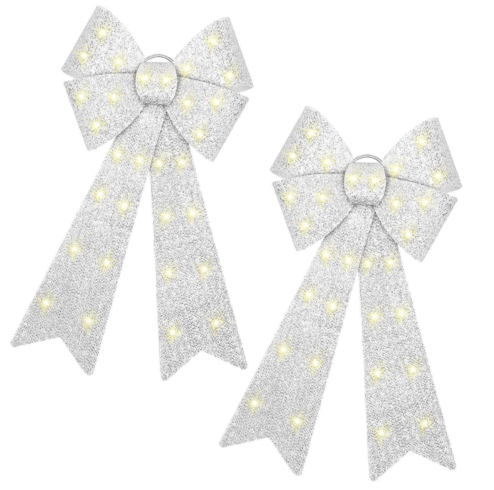 Hotbar 2 Pieces Christmas Bow Christmas Tree Topper Bow Prelit ...