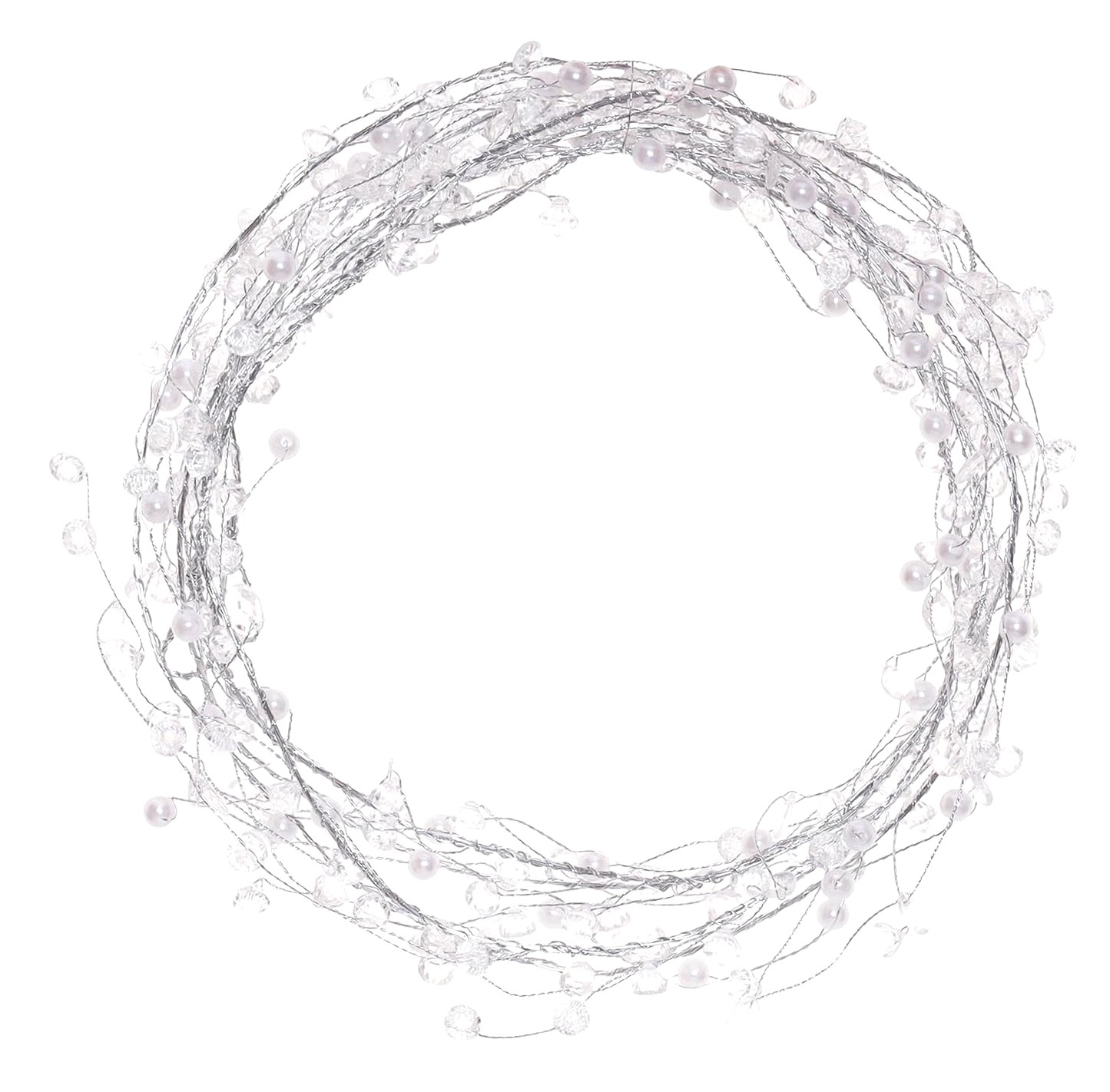 Hotbar 20 FT Wire Christmas Garland Plastic Clear Acrylic Jewel Bead ...