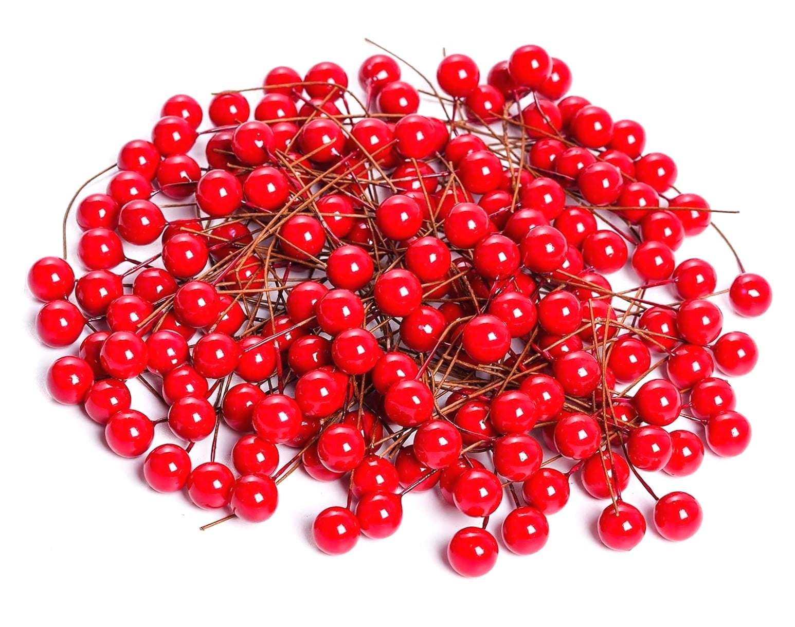 Hotbar 200pcs Artificial Holly Berries 10 mm Christmas Fake Berries ...