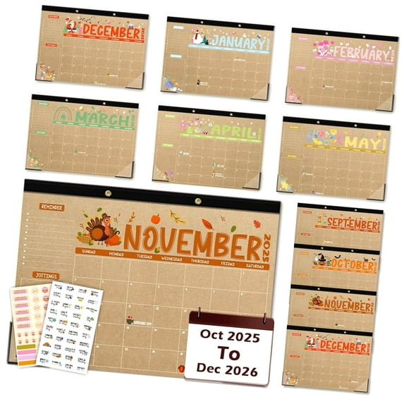Hotbar 2025-2026 Teacher Desk Calendar | 15-Month (Oct 2025 to Dec 2026 ...