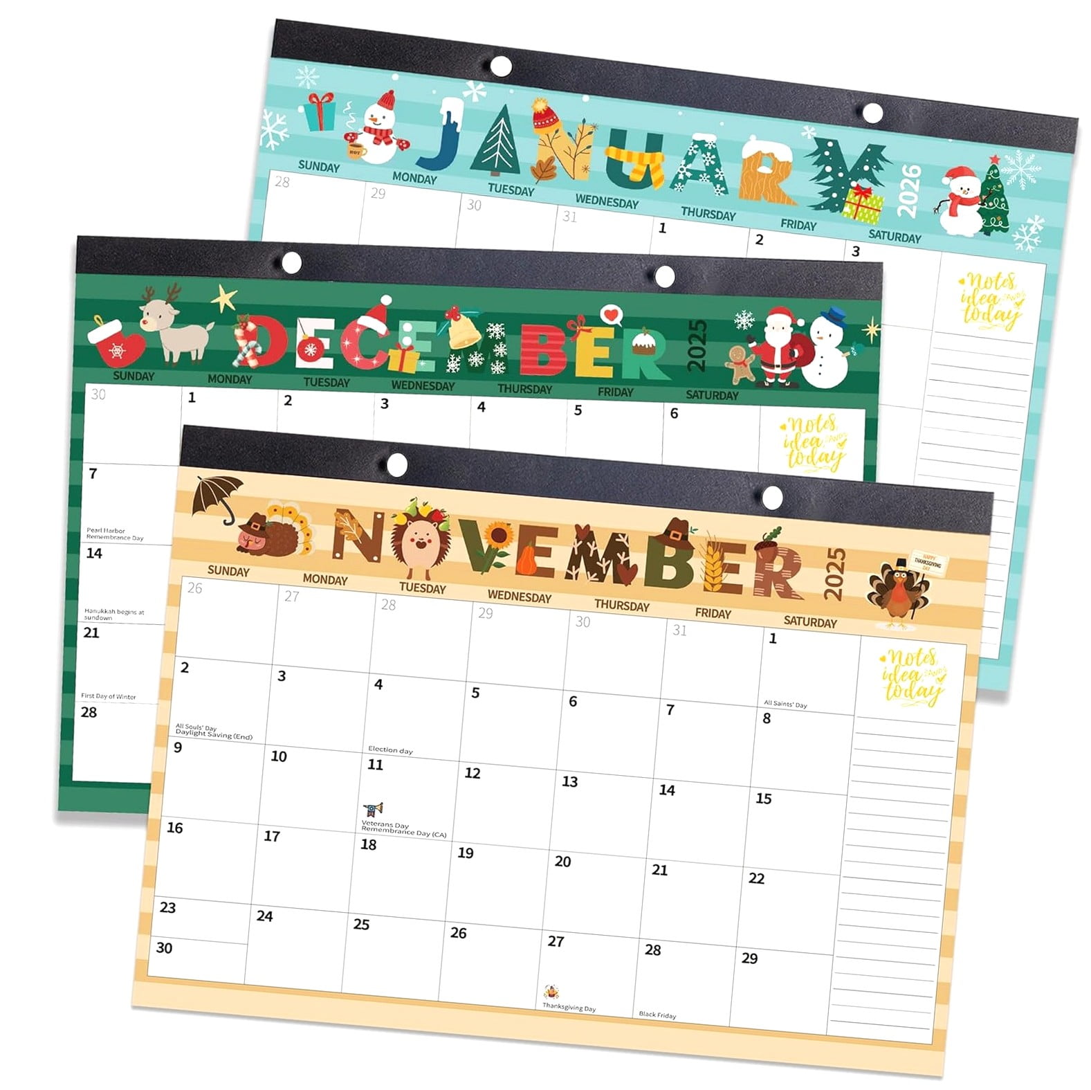 Hotbar 2026 Desk Calendar Wall Calendars, Large " 12", November 2025 ...