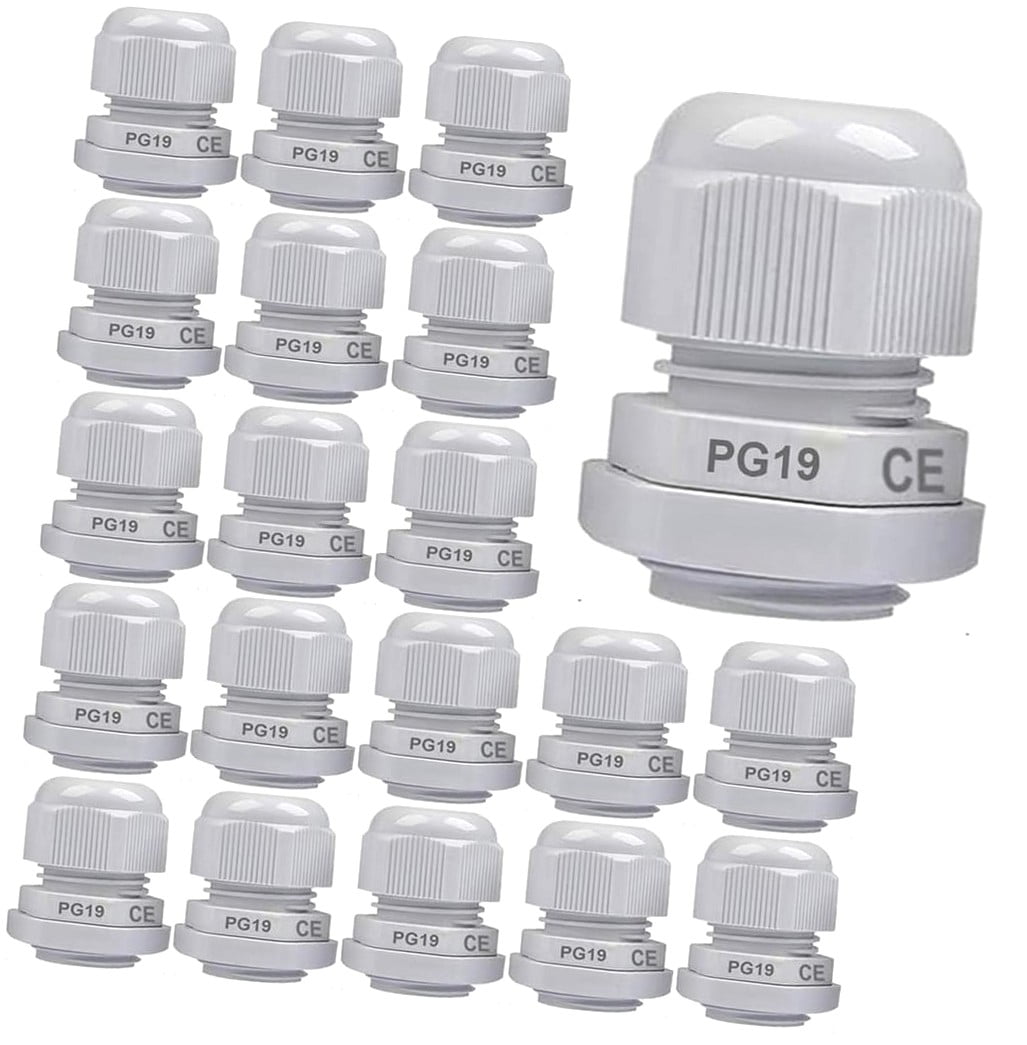 Hotbar 20Pcs PG19 Cable Gland, Plastic IP68 12-16mm Cable Gland Joint ...