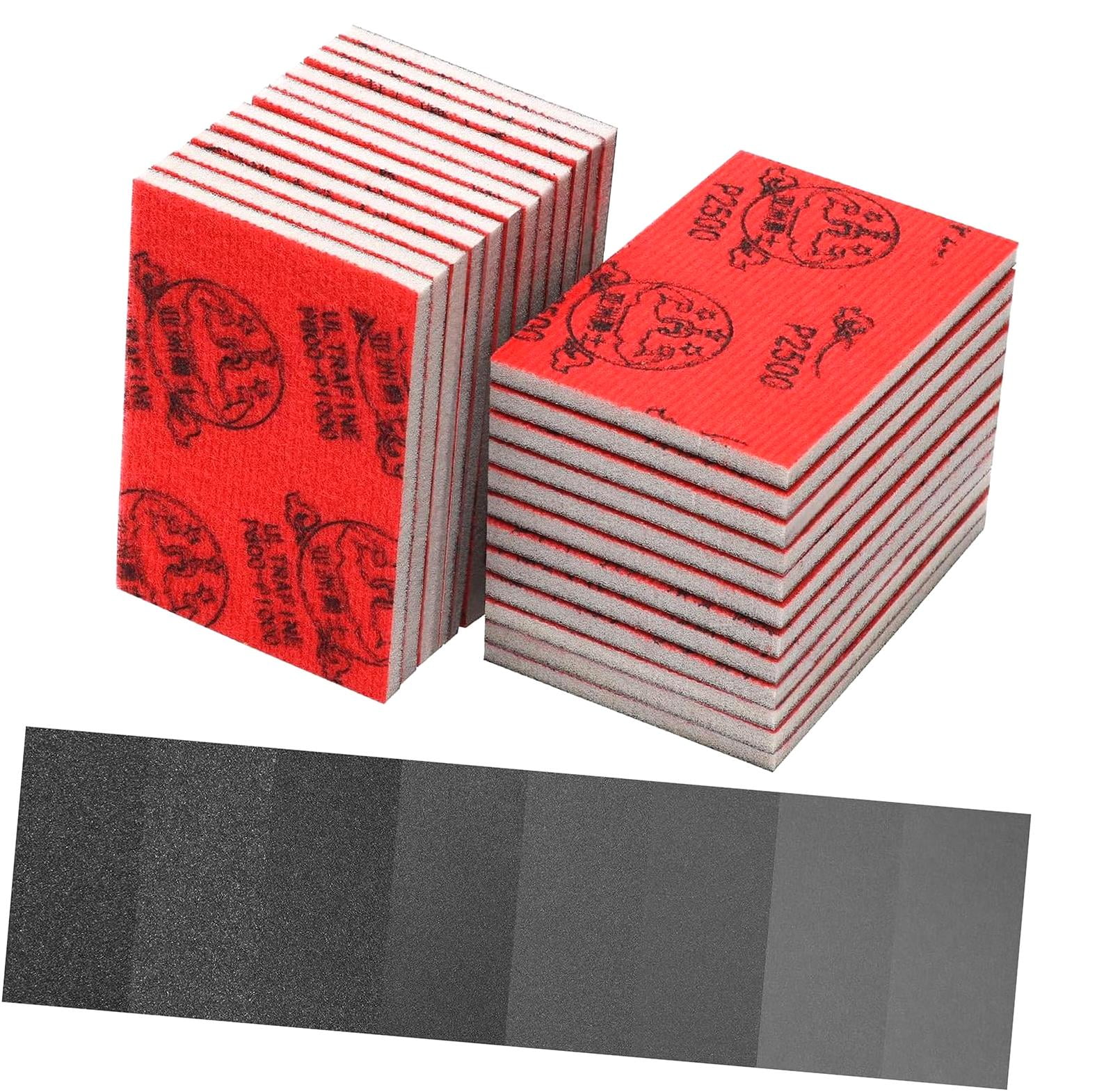 Hotbar 24 Pcs 3 x 4 Inch 180-3000 Grit Sanding Sponge Set, Fine Sanding ...