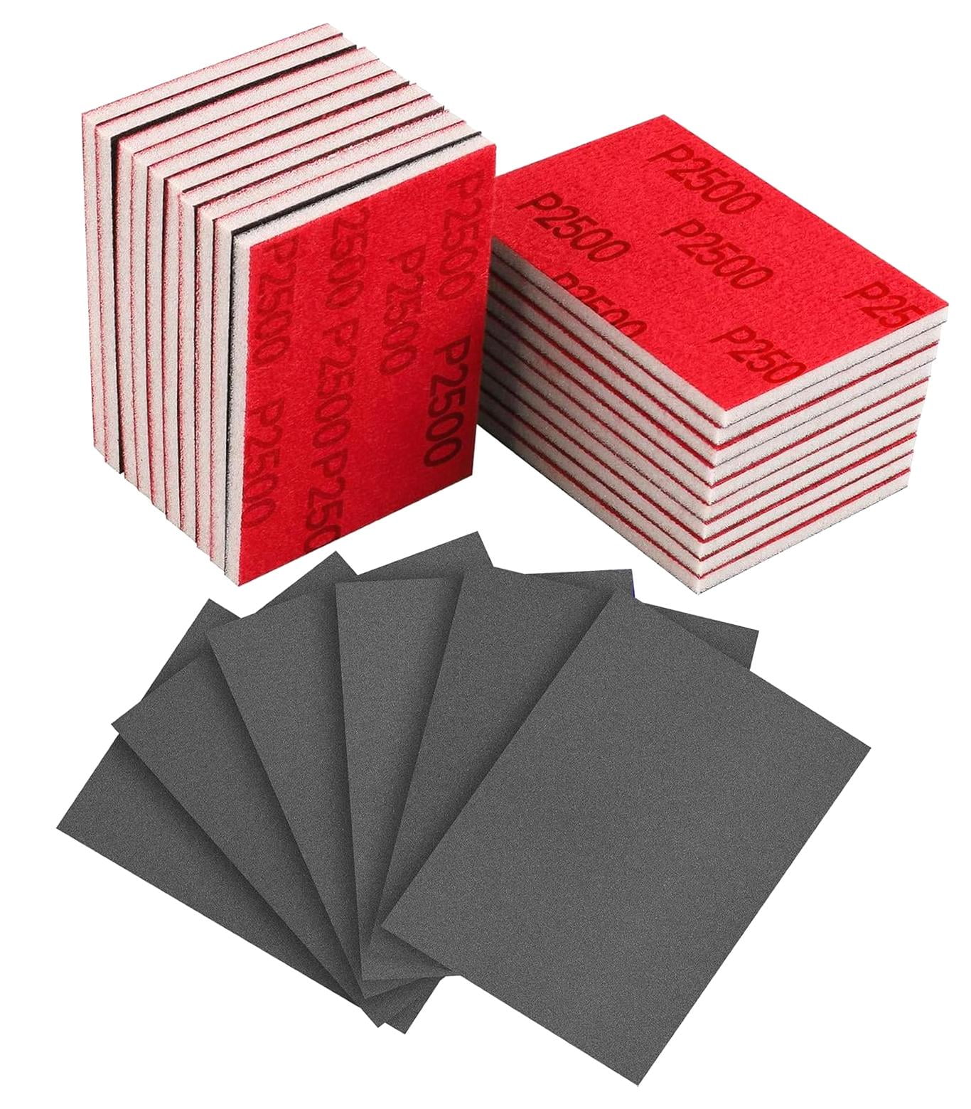 Hotbar 24 Pieces 3 x 4 Inch Sanding Sponge Kit, 2500 Grit Abrasive Soft ...