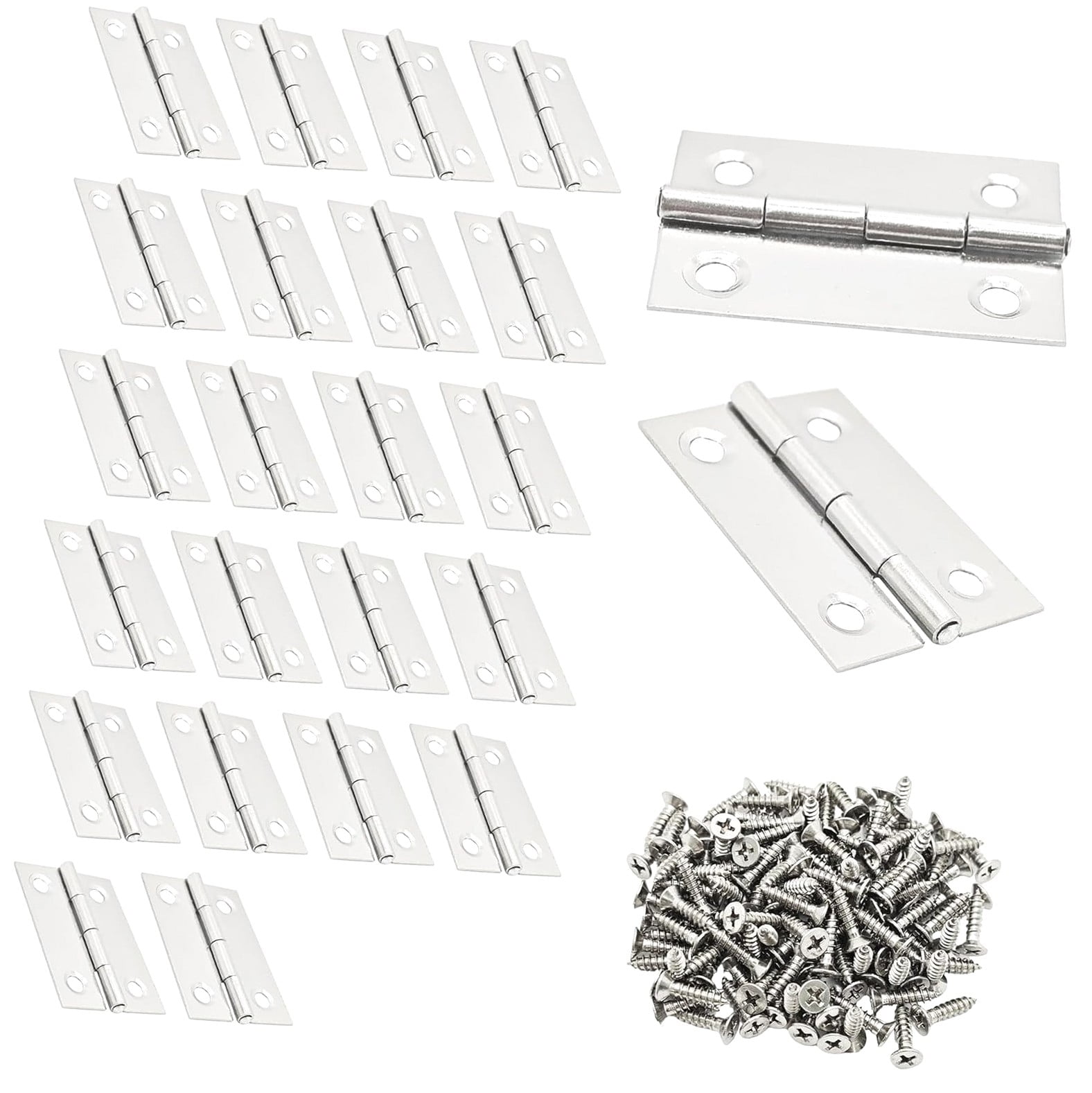 Hotbar 24PCS 2-Inch Steel Folding Hinges, Door Hinges for Cabinets ...