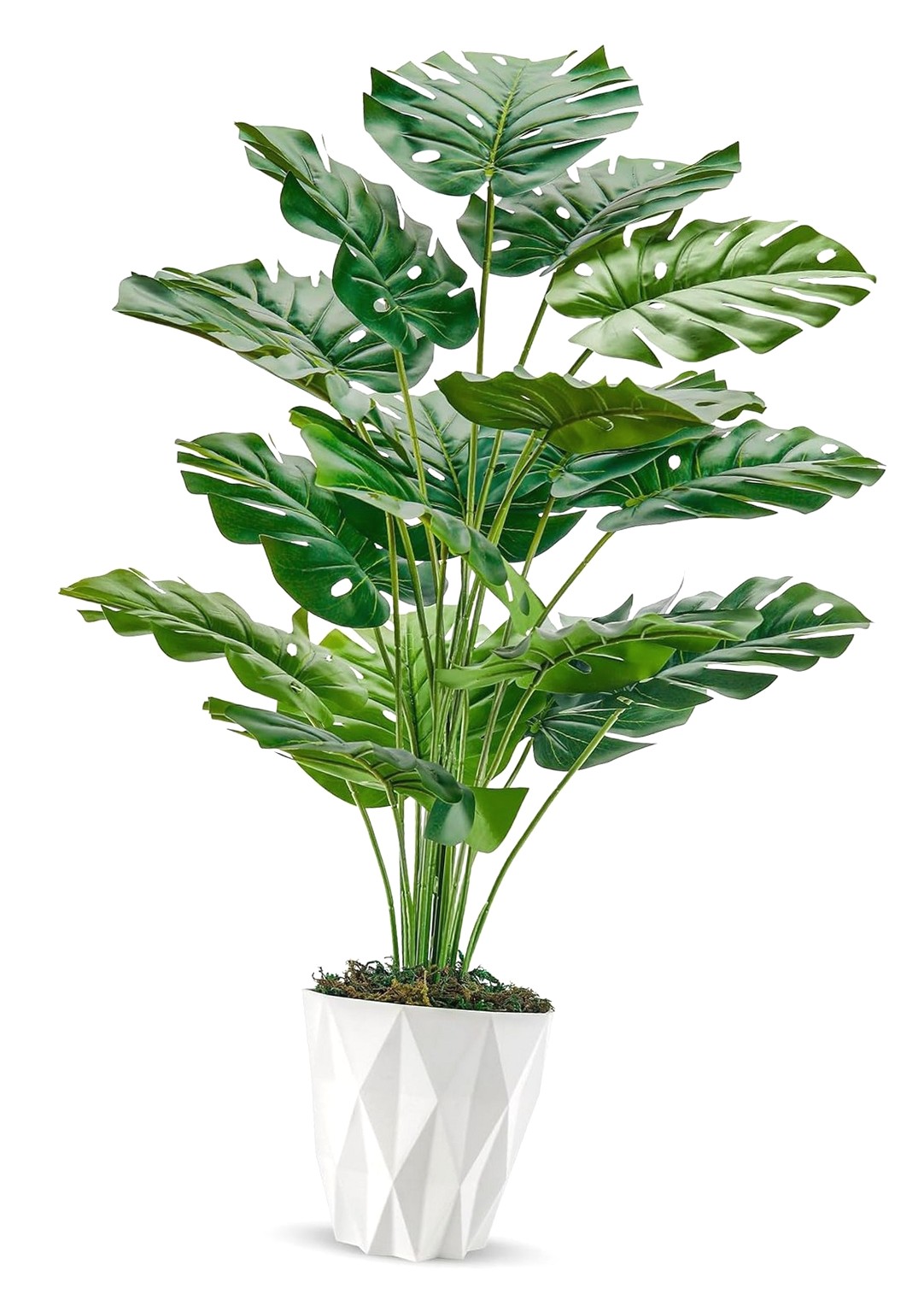 Hotbar 28" Tall Fake Large Artificial Faux Potted Plant with White Pot ...