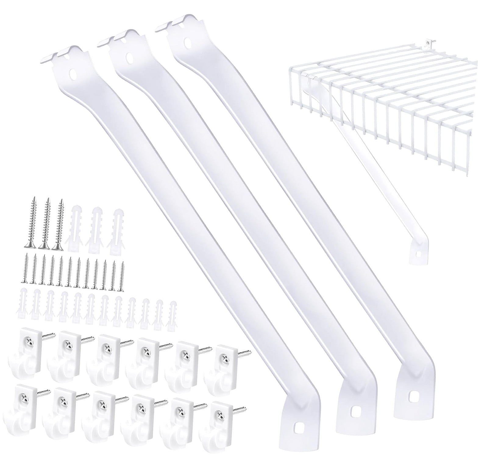 Hotbar 3-Pack 12-Inch Brackets for Wire Shelving Wire +12 Pcs Wire ...