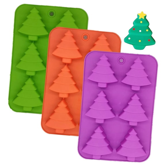 Hotbar 3 Pack Christmas Tree Molds,6 Cavity Candy Baking Trays for ...
