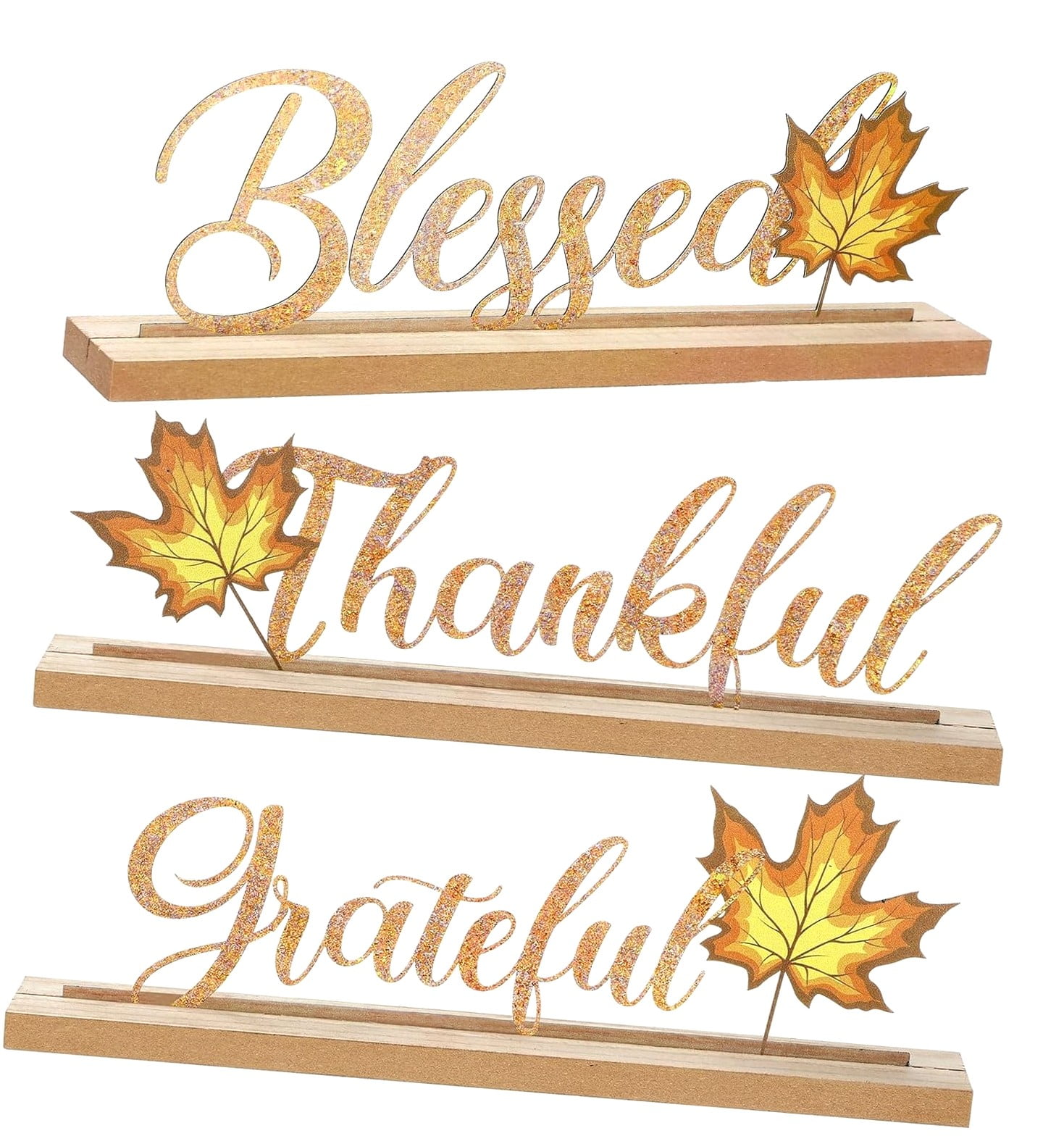 Hotbar 3 Pcs Metal Thanksgiving Fall Letter Table Sign 11.8'' Thankful ...