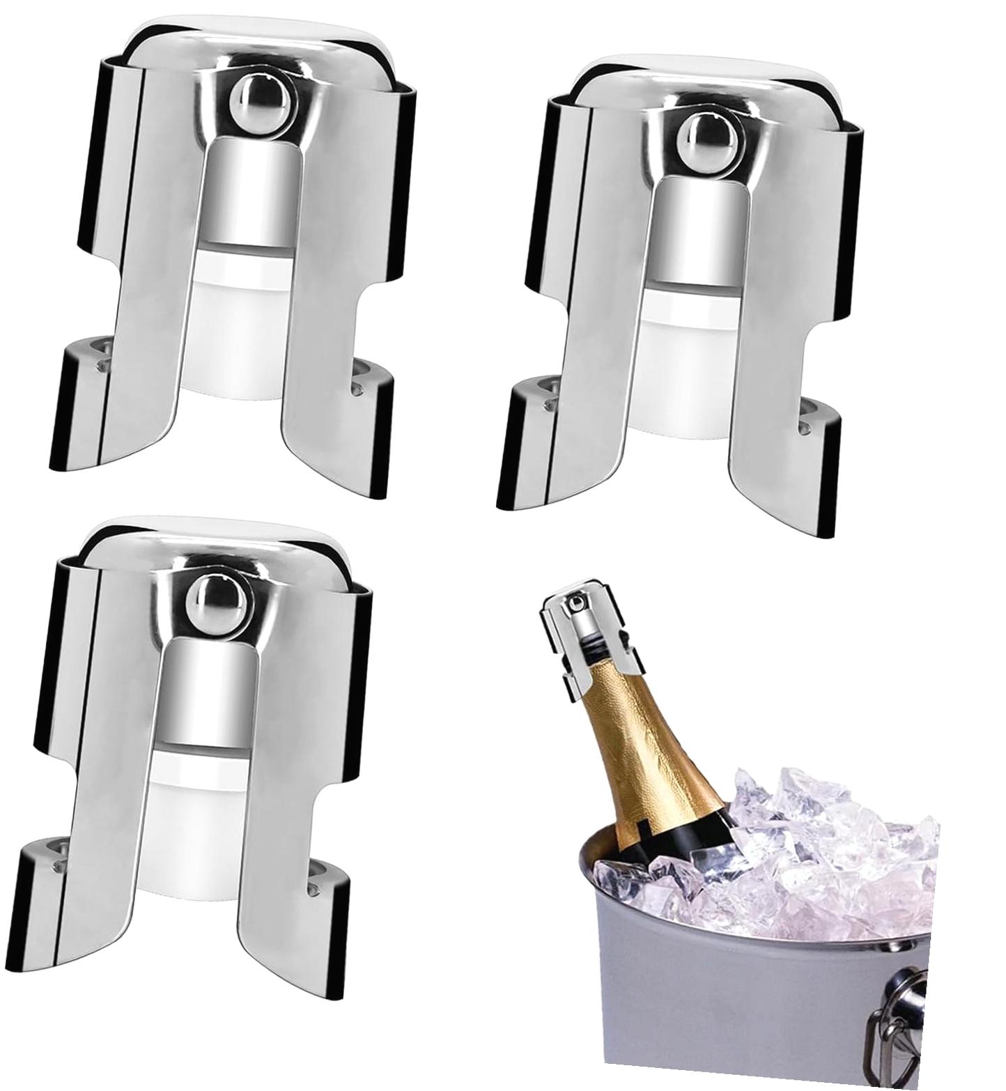 Hotbar 3-Piece Leak-Proof Stoppers with Steel Saver & Silicone - for ...