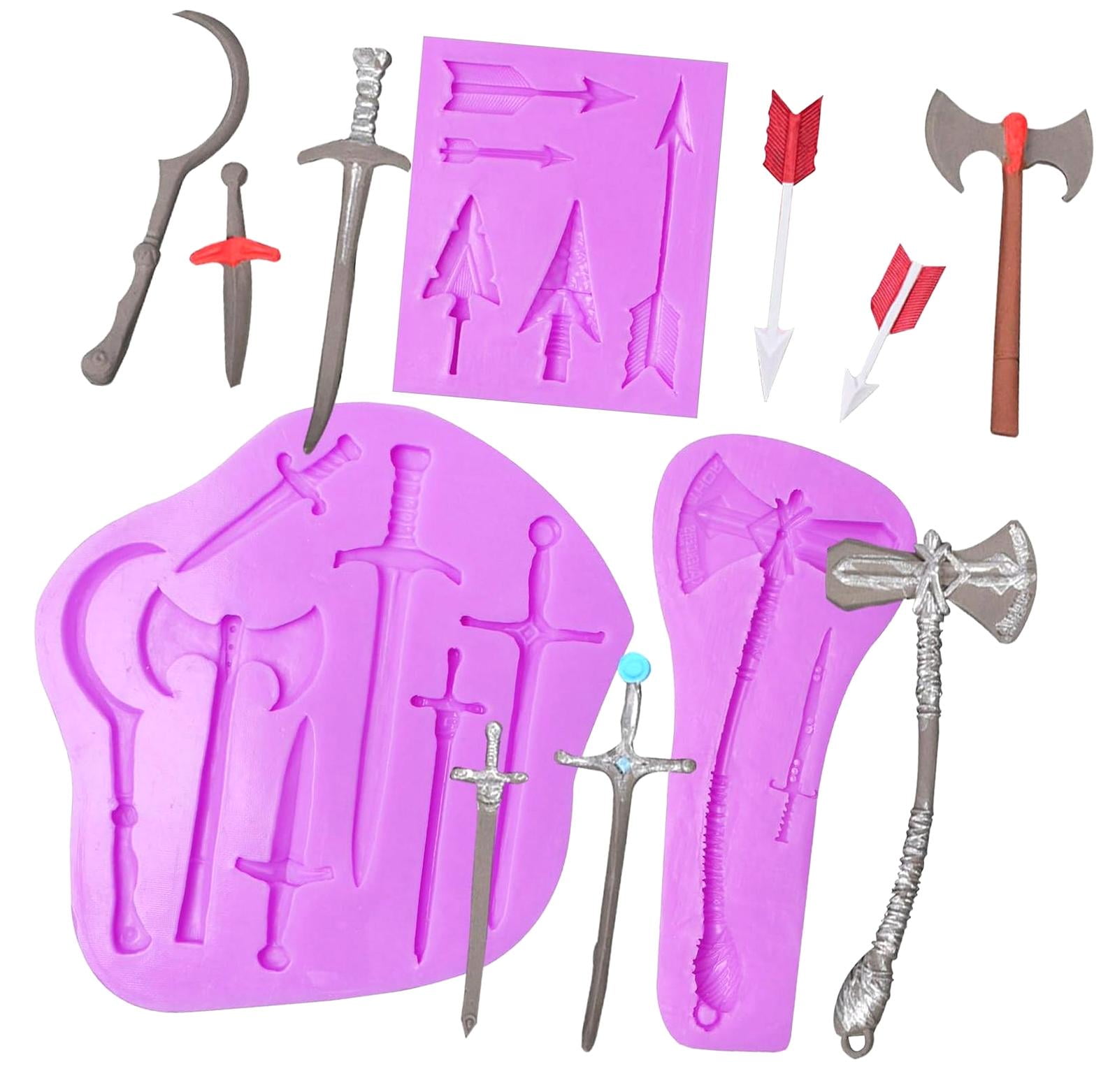 Hotbar 3-Piece Sword Silicone Molds Set for crafting fondant, chocolate ...