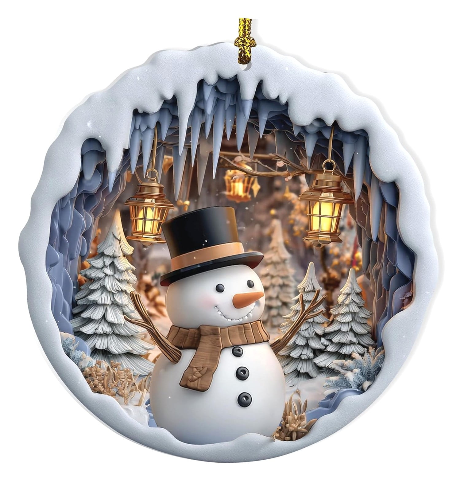 Hotbar 3D Snowman, 2025 Snowman Christmas Tree Ornaments, 2-Layer ...