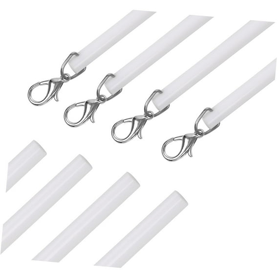 Hotbar 4 Pack 12" White Curtain Pull Rod with Lobster Claw, Plastic ...