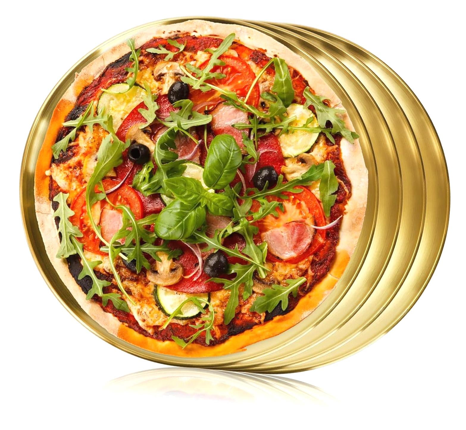 Hotbar 4 Pack Stainless Steel Pizza Pan, 12 Inch Pizza Tray Pizza ...