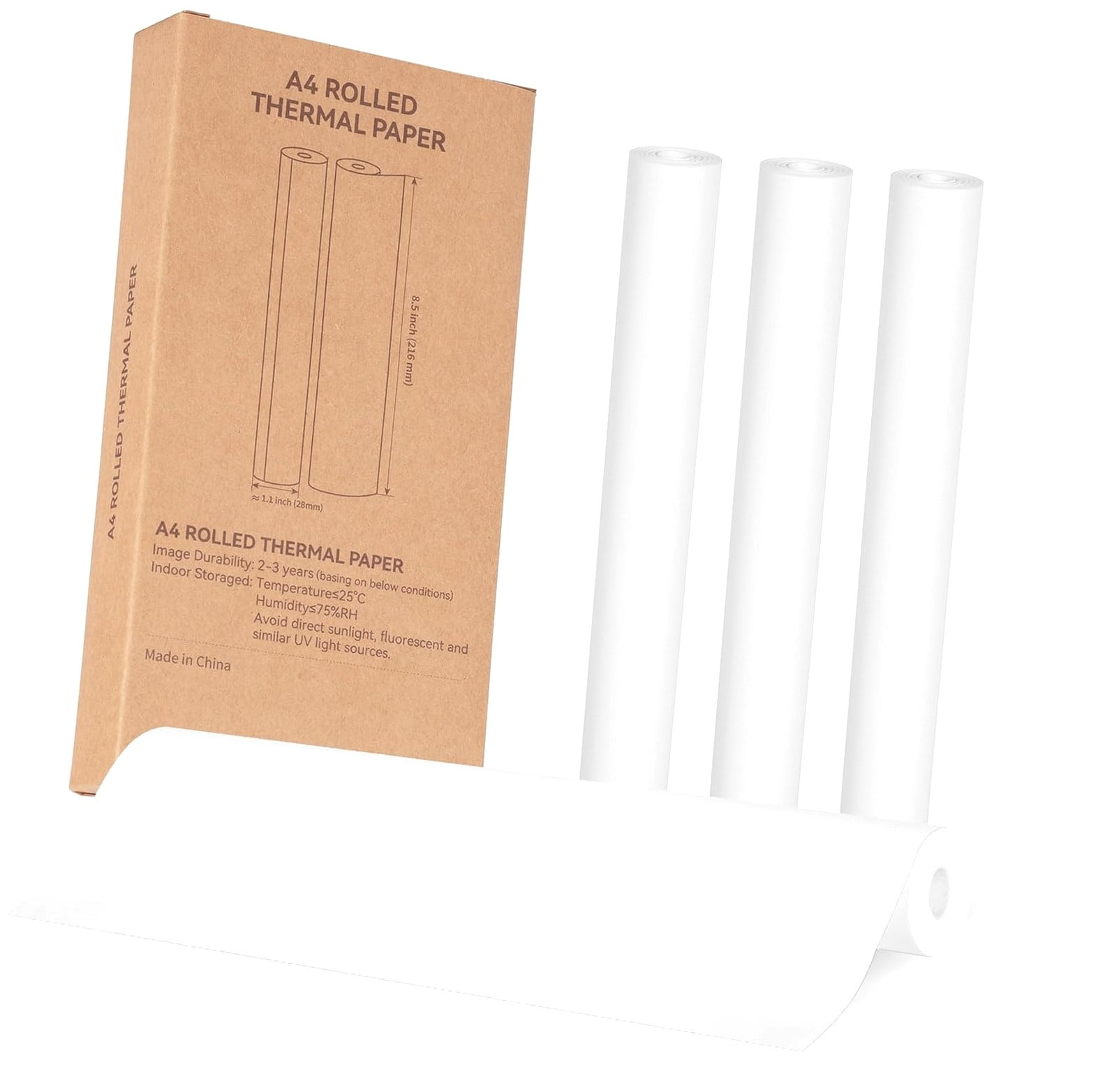 Hotbar 4 Rolls 8.5" 11" Printer Thermal Paper, US Letter Size Quick-Dry Thermal Roll Paper for ...