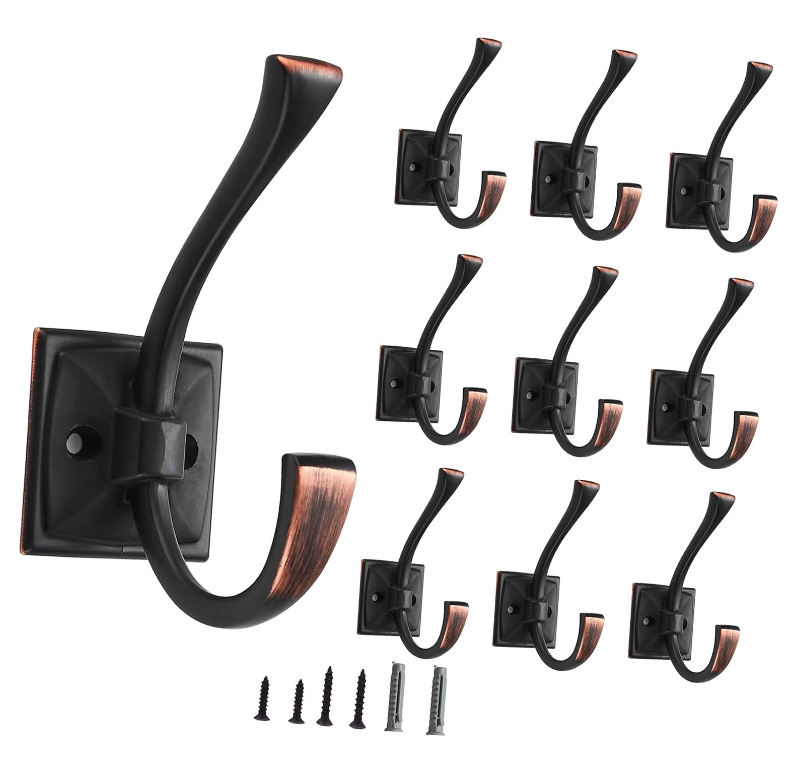 Hotbar 5 Pack for Hanging Robe Double Coat Wall Mounted with Screws for ...