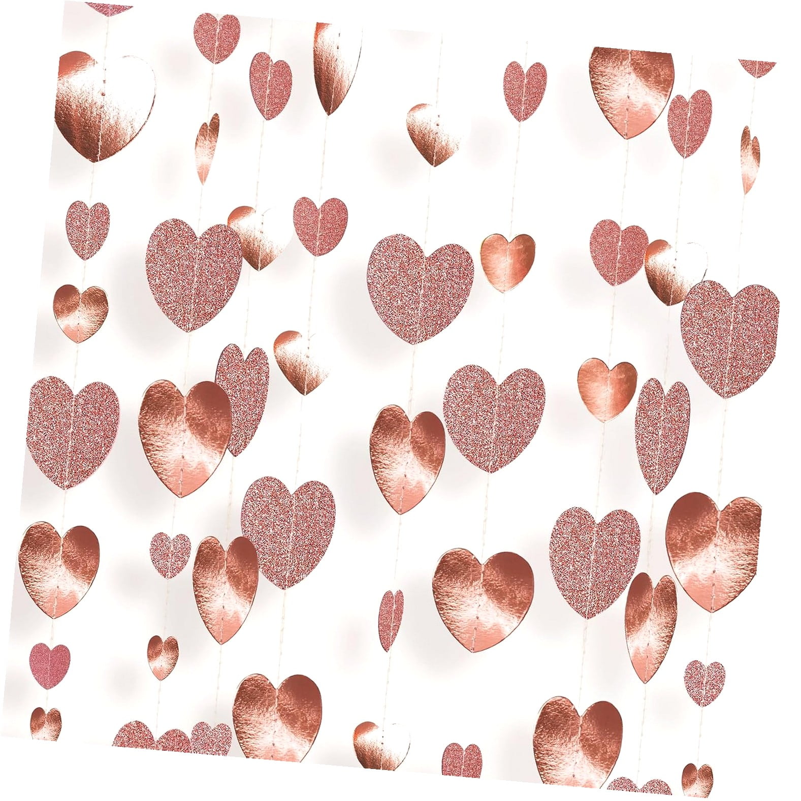 Hotbar 52Ft Heart Garland, No Rose Party Decorations, Paper Heart ...