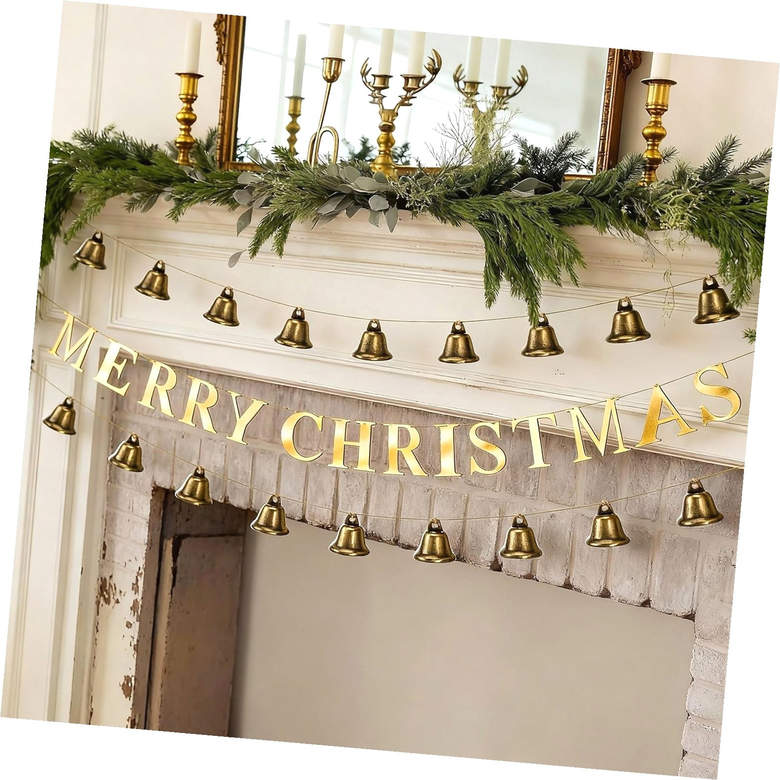 Hotbar 55 Inches Metal Merry Christmas Banner Rust Hanging String ...