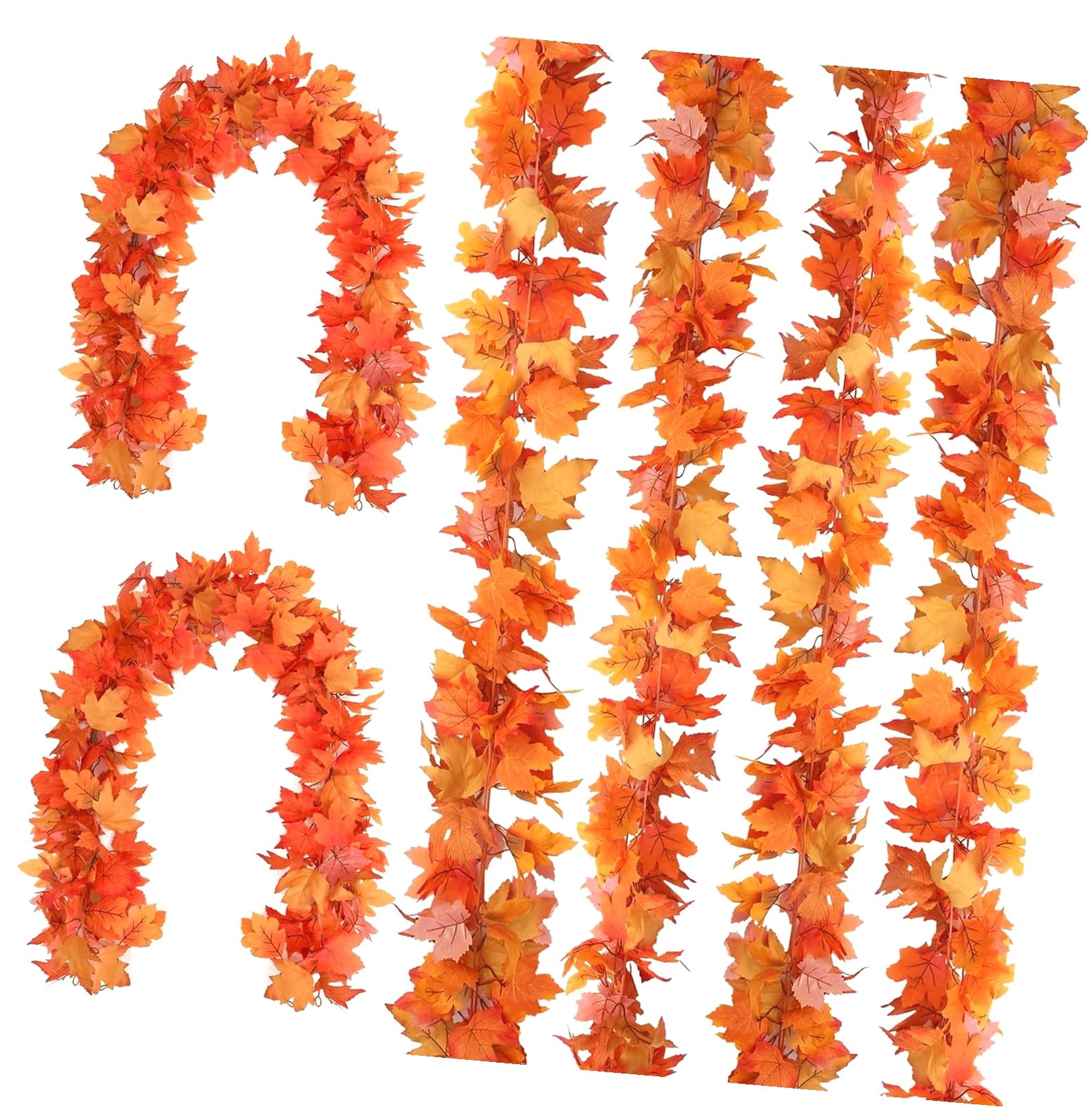 Hotbar 6 Pack Fall Garland, Autumn Leaves Garland for Mantle Indoor Fall Decor, Hanging Maple ...