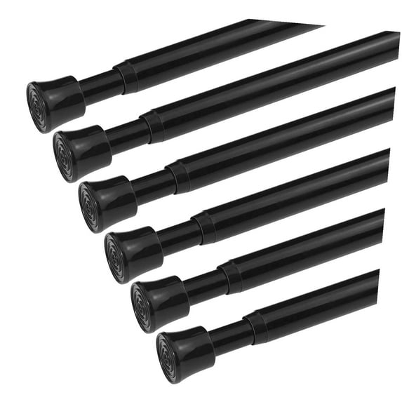 Hotbar 6-Piece Small Window Tension Curtain Rod -28 Inch Expandable Rod ...
