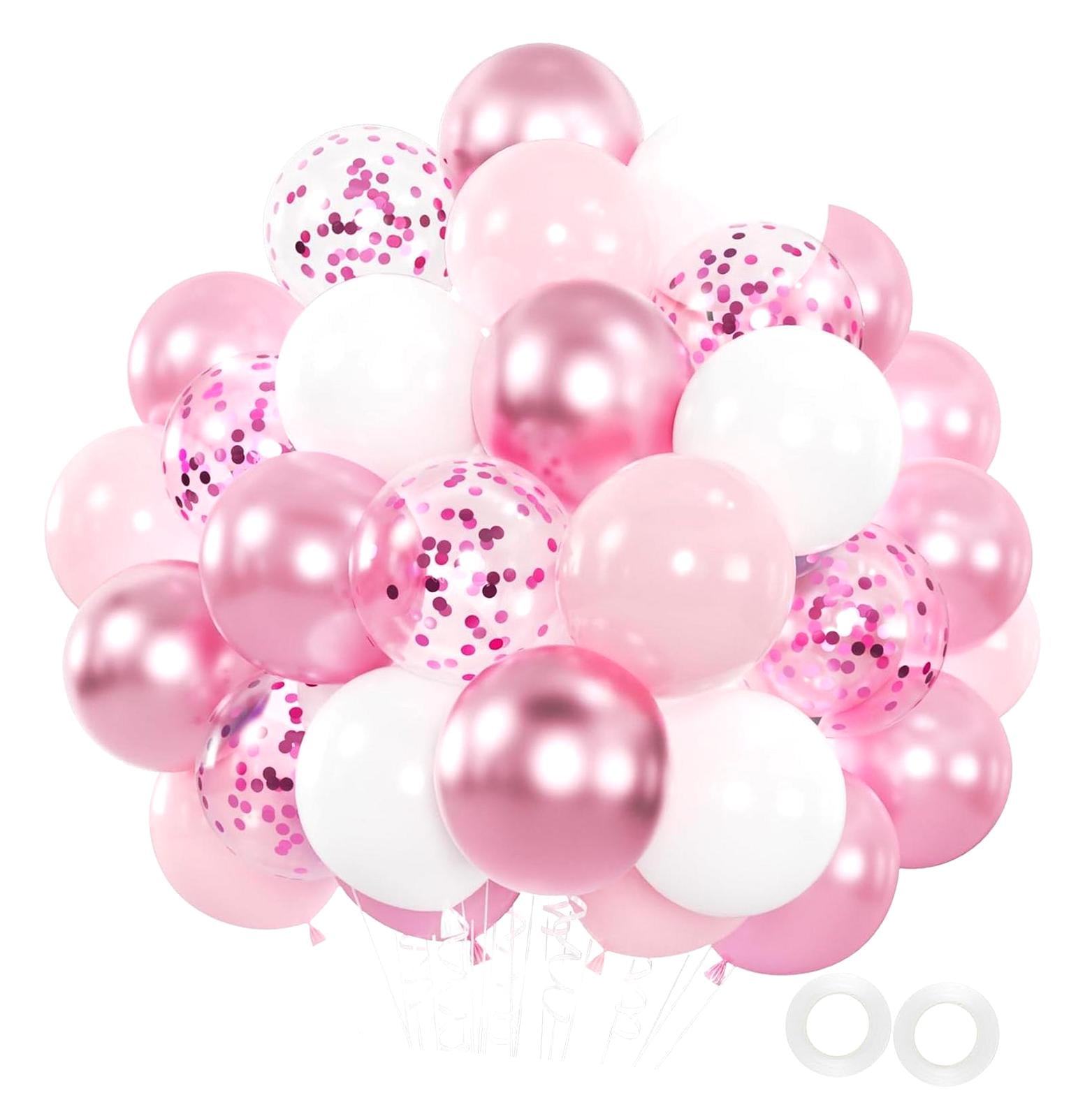 Hotbar 60-Piece Metallic Pastel Confetti Balloons Set, 12" for Wedding ...