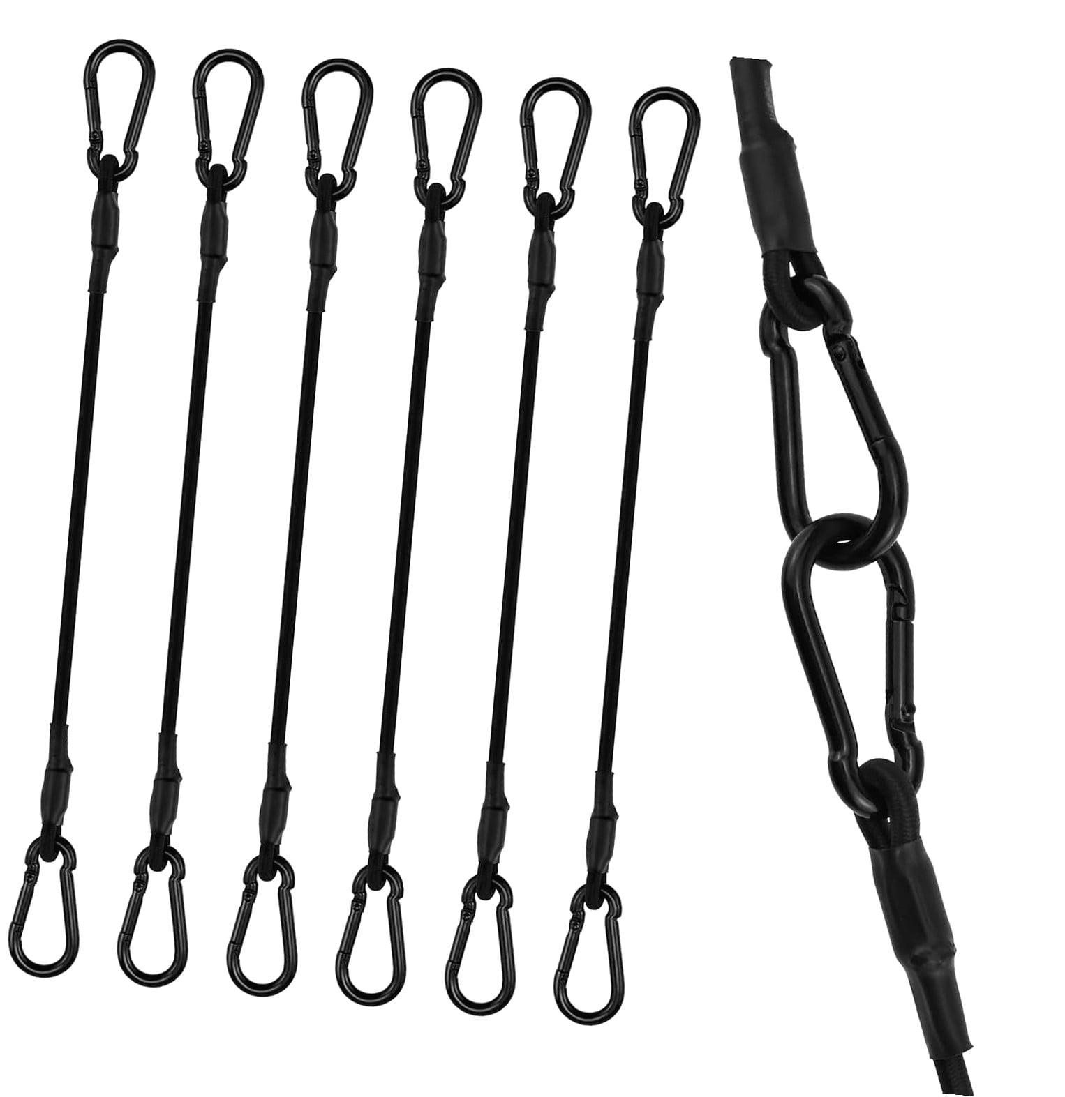 Hotbar 8 Inch Bungee Cord with , 6 Pack Straps Small Rope with Clip for ...