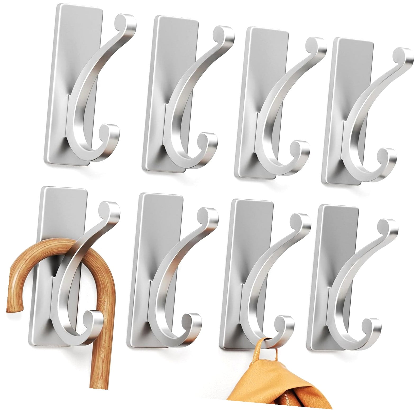 Hotbar 8-Pack Adhesive Wall for Coat Extra Sticky 10LB, Stick Hanger ...