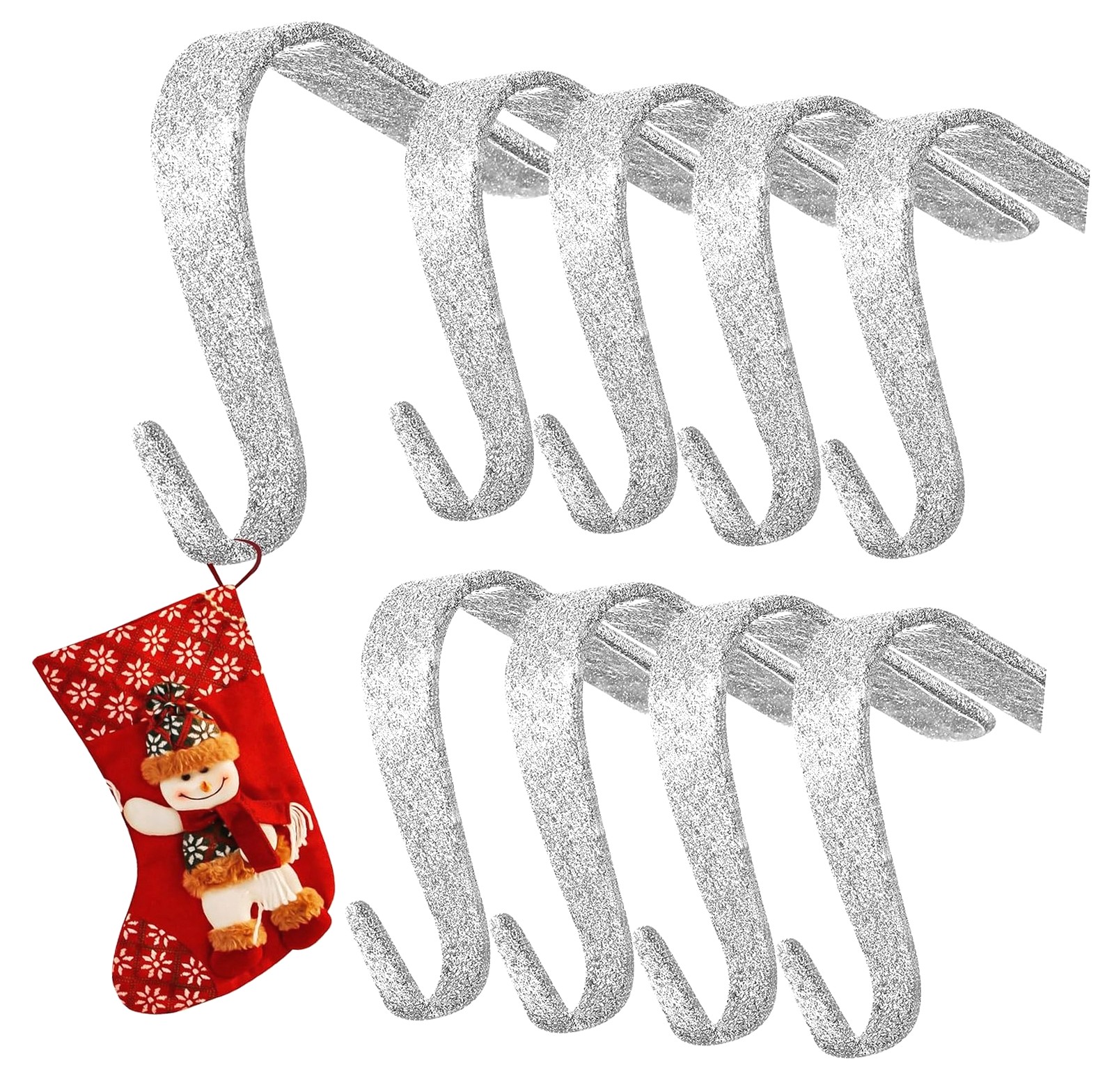 Hotbar 8 Pcs Christmas Stocking Holders Metal Mantel Stockings Hangers ...