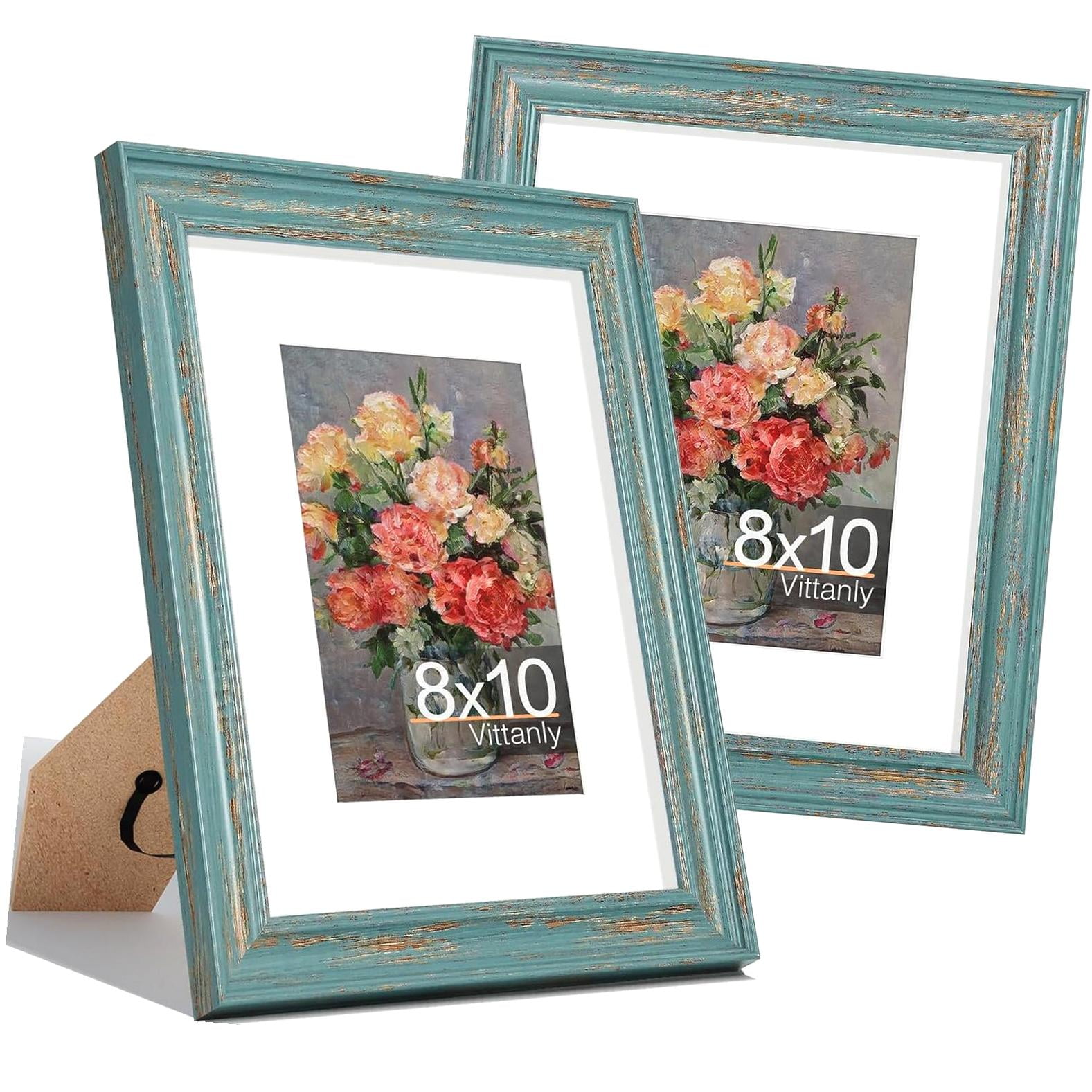 Hotbar 8x10 Frame Pair, Rustic Blue for Wall or Table, Display 5x7 ...