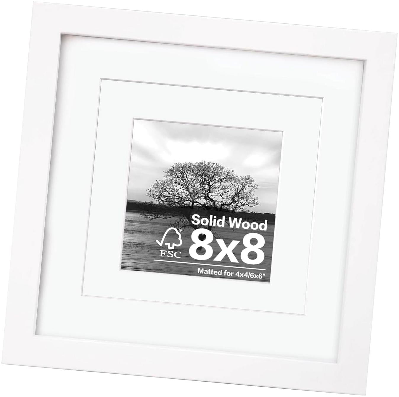 Hotbar 8x8 Picture Frame Constructed from Solid Wood with Plexiglass ...