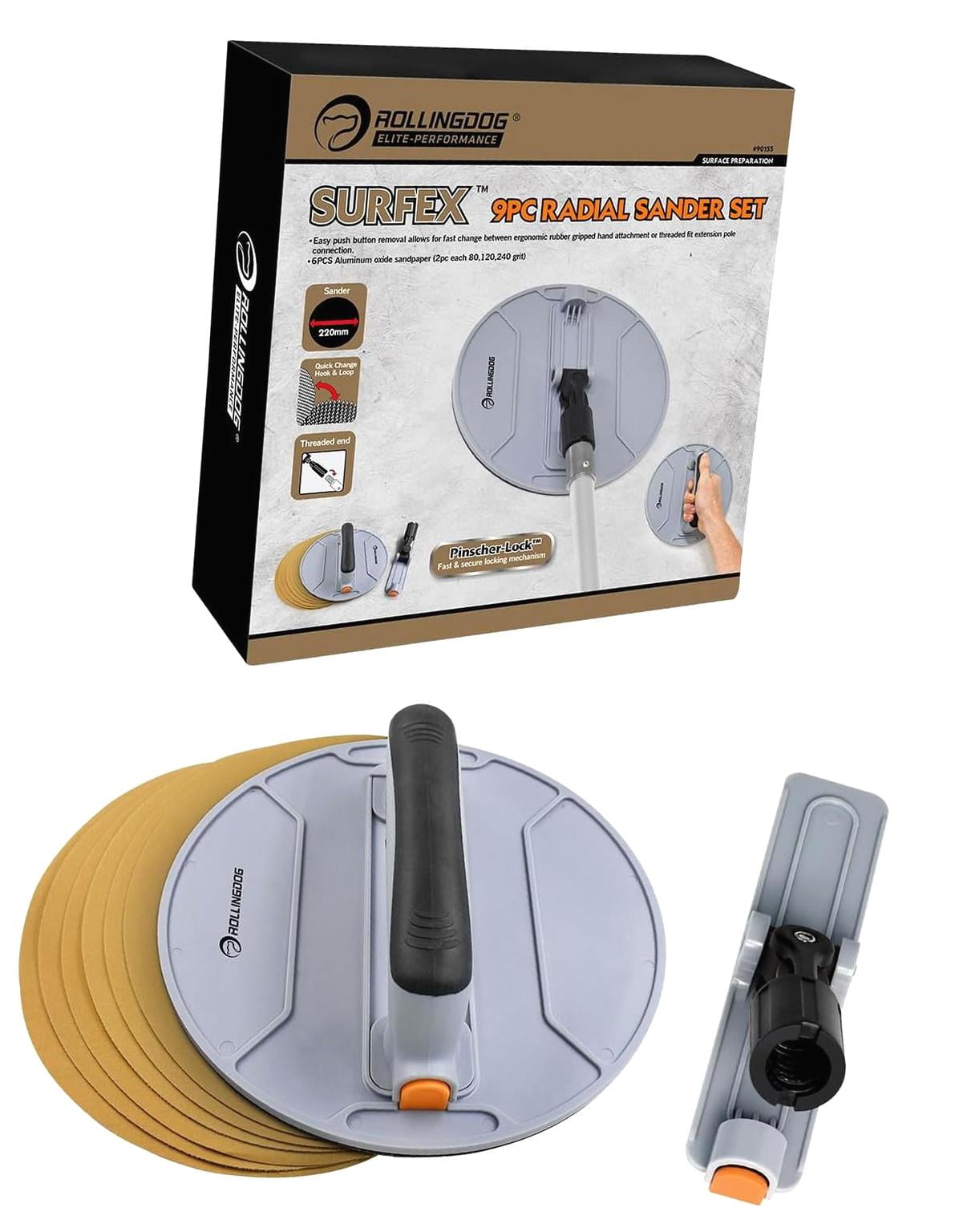 Hotbar 9 Inch Drywall Sander - Radial Sander Including 6PC Sandpaper ...