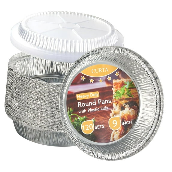 Hotbar 9" Round Aluminum Foil Pans with Clear | | Great for Broiling ...
