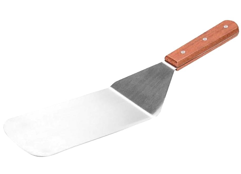 Hotbar - 9” Steel Solid Flexible Turner Spatula with Wooden Handle ...