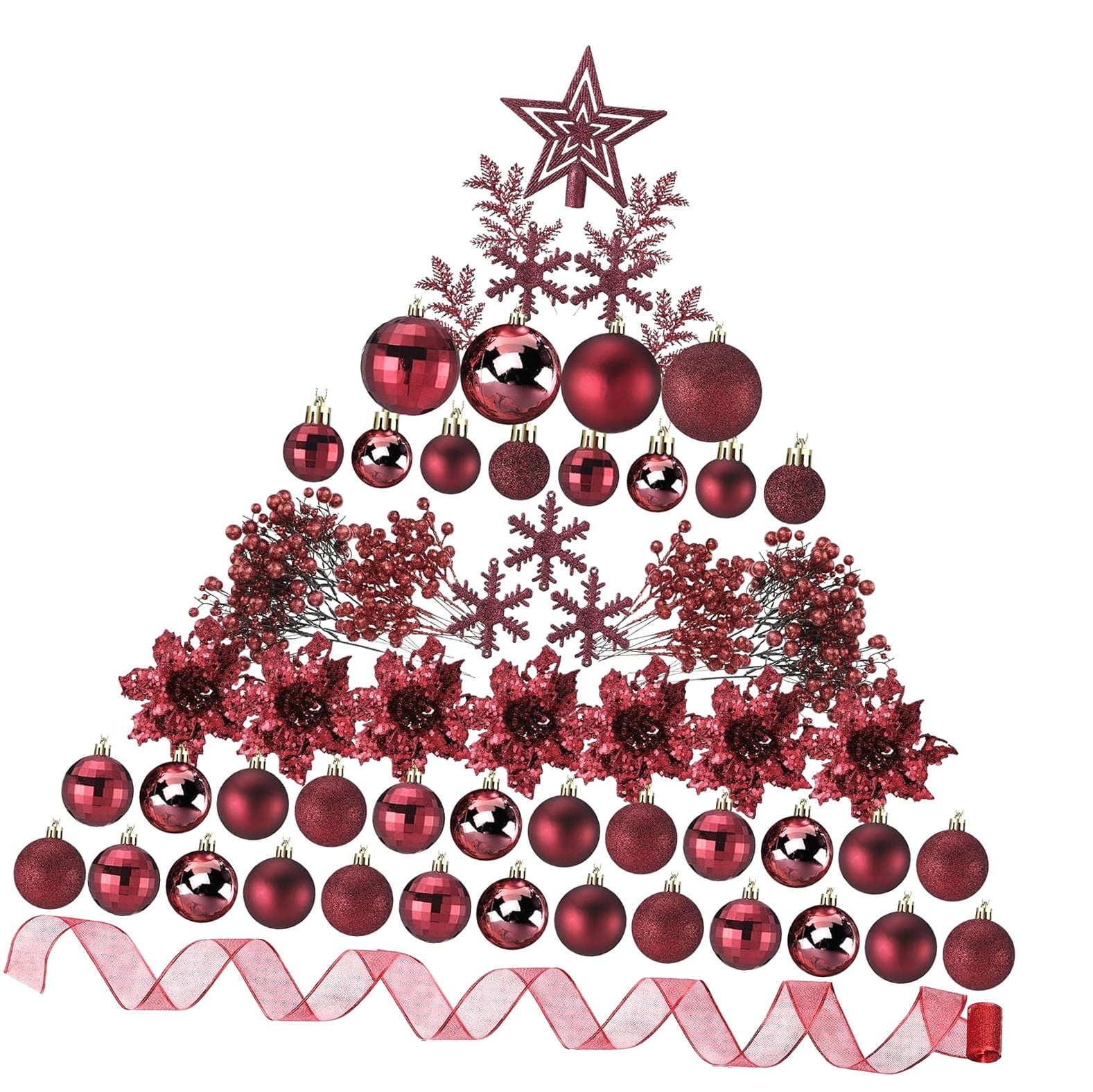 Hotbar 94 Pcs Christmas Tree Decorations Set, Christmas Tree Ornaments ...