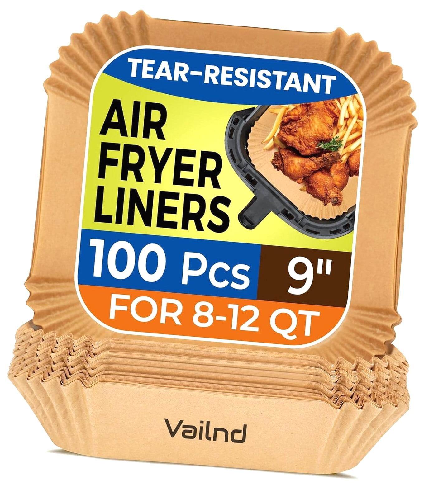 Hotbar Air Fryer Liners, 100Pcs 9 Inch Large Cooker Airfryer Paper Liners, Oil Proof Parchment ...