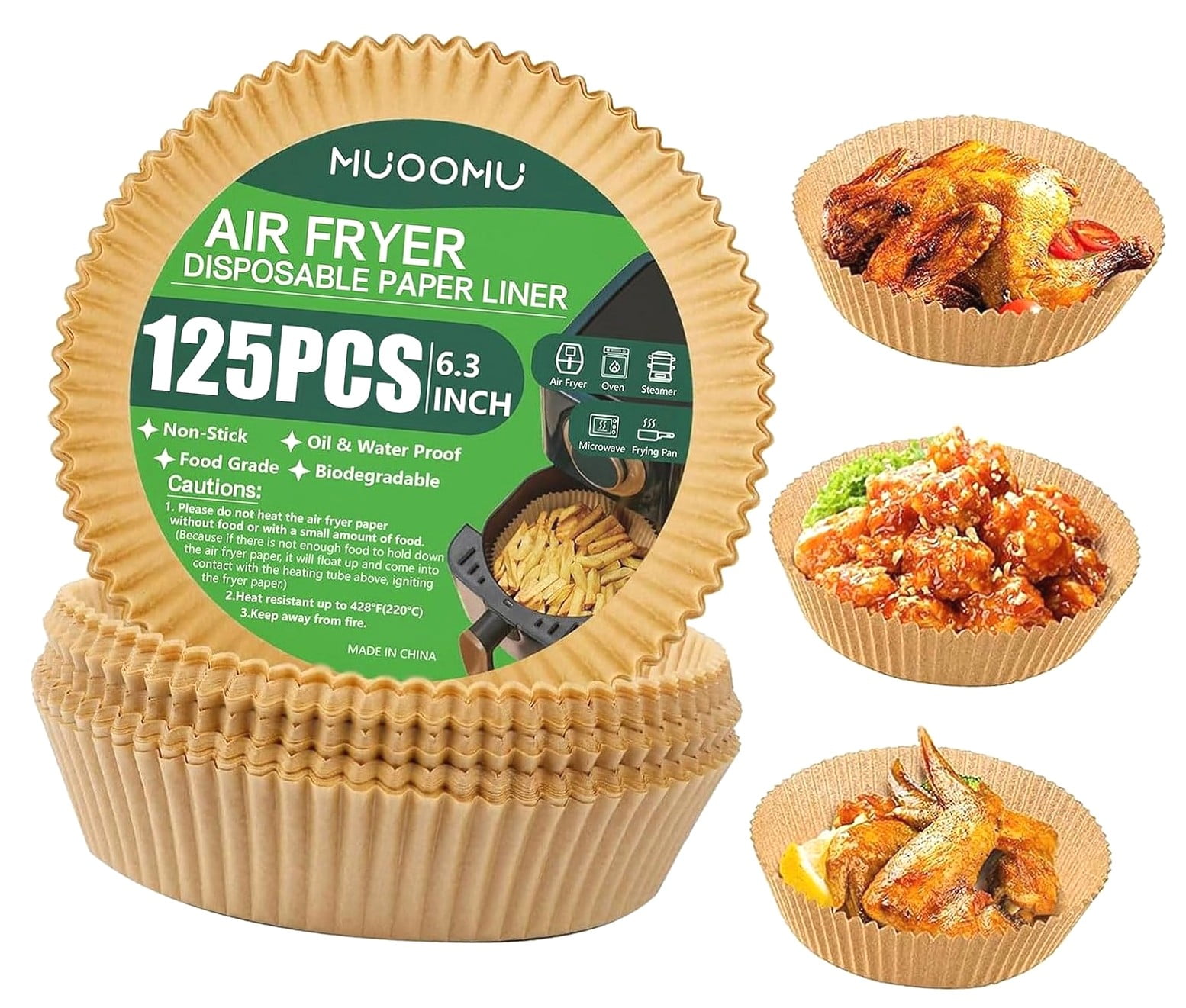 Hotbar Air Fryer Paper Liner, Non-Stick Round Parchment, AirFryer, Oil ...