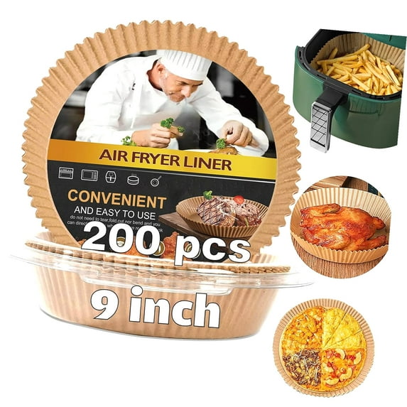 Hotbar Air Fryer Paper Liners 200 Pieces, 9-Inch Round Parchment Liners ...