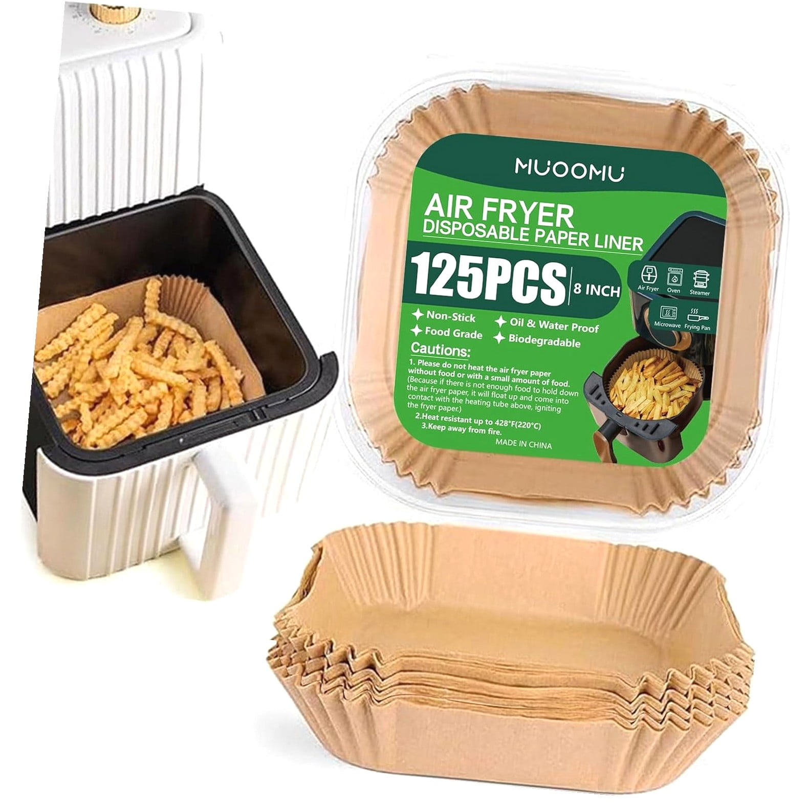 Hotbar Air Fryer Paper Liners Square, Non-Stick Parchment, AirFryer for ...