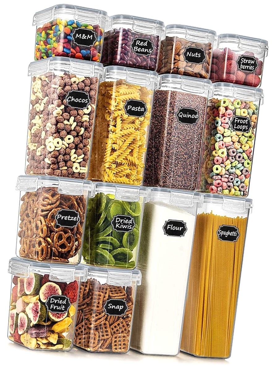 Hotbar Airtight Containers with , 14-Piece Plastic Kitchen Containers ...