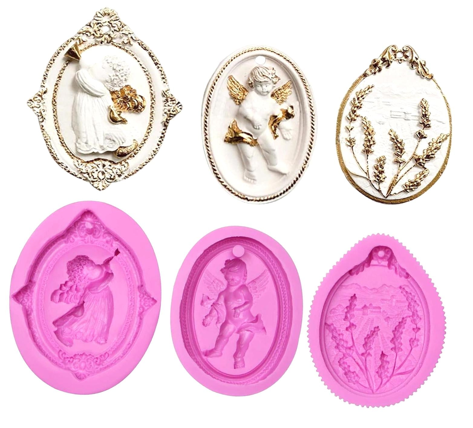 Hotbar Angel Wing Picture Frame Fondant Molds, Angel Frame Embossed ...