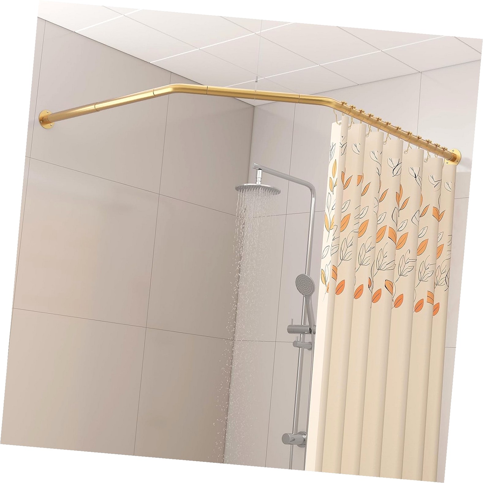 Hotbar Angled Corner Shower Curtain Rod, [Both : 22