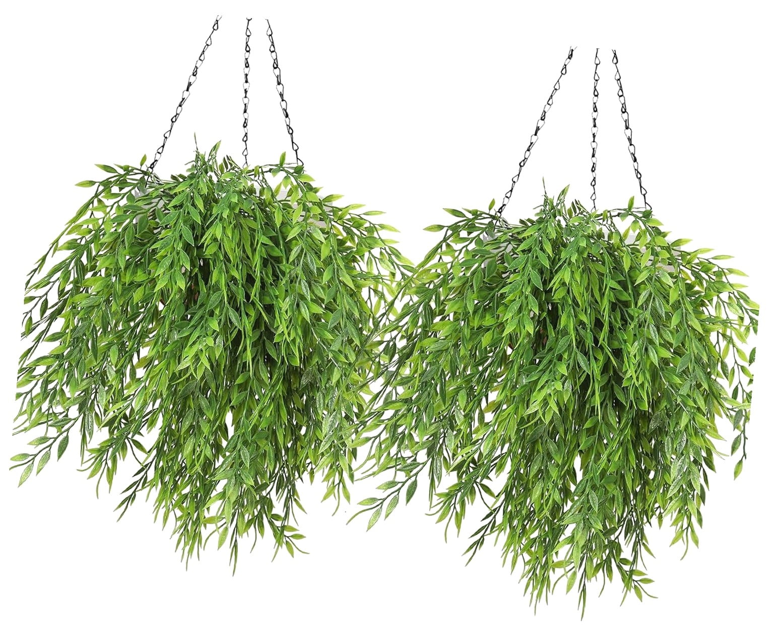 Hotbar Artificial Weeping 6 Pieces, Plastic Leaves Twig Greenery Fake ...